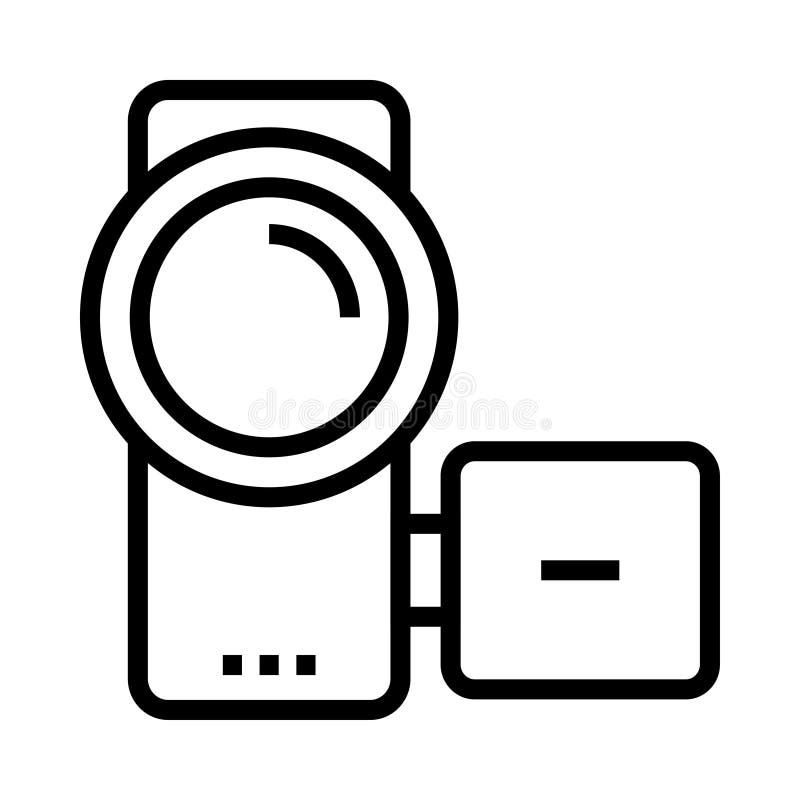 Video Camera Thin Line Color Vector Icon Stock Vector - Illustration of ...