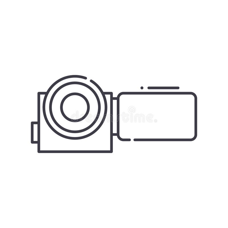 Video Camera Symbol Icon, Black Vector Sign with Editable Strokes ...