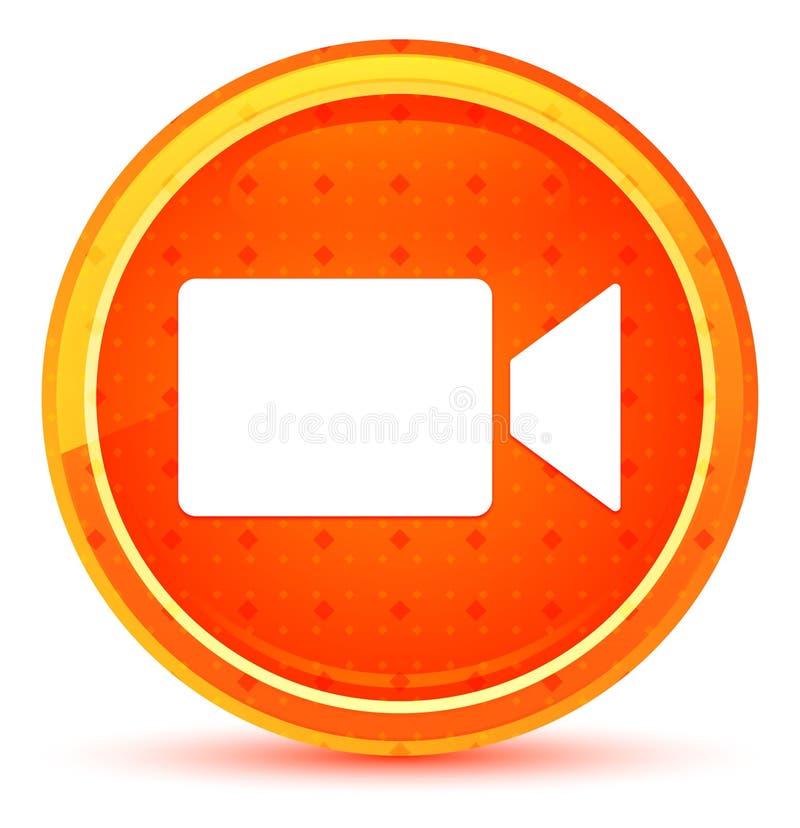 Video Camera Icon Natural Orange Round Button Stock Illustration ...