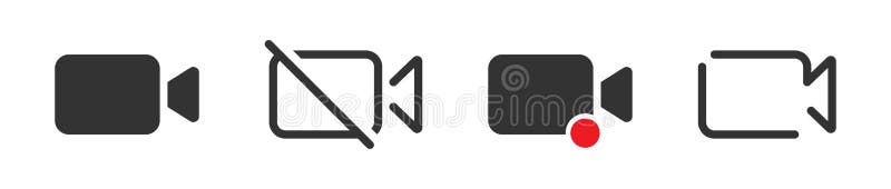 Video Camera Icon Set. Video Camera Sign. Movie Camera Icon. Vector ...