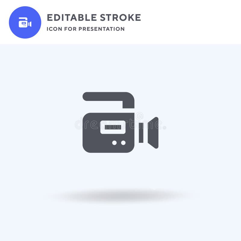 Video Camera Icon Vector, Filled Flat Sign, Solid Pictogram Isolated on ...