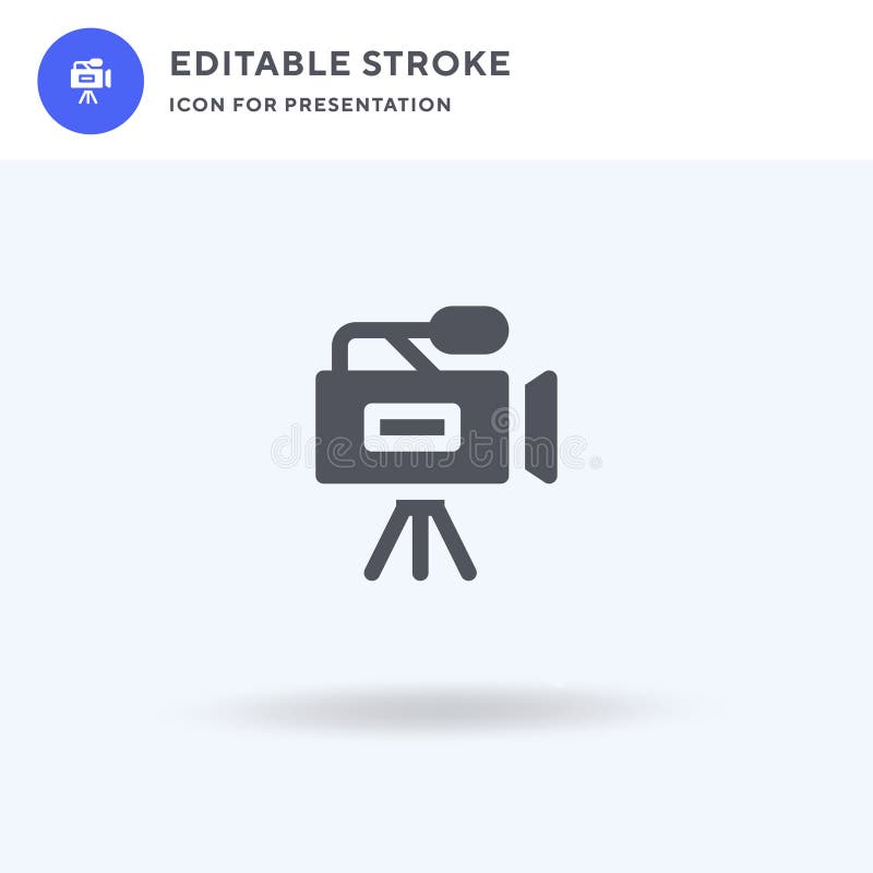Video Camera Icon Vector, Filled Flat Sign, Solid Pictogram Isolated on ...