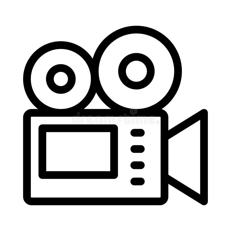 Video Camera Thin Line Color Vector Icon Stock Vector - Illustration of ...