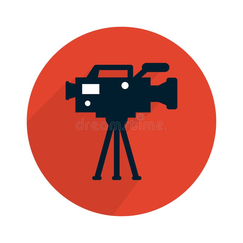 Video Camera Icon on a White Background, Vector Illustration Stock ...
