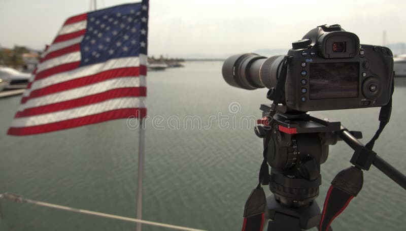 Video Camera Lens - Recording Show in TV Stock Image - Image of ...