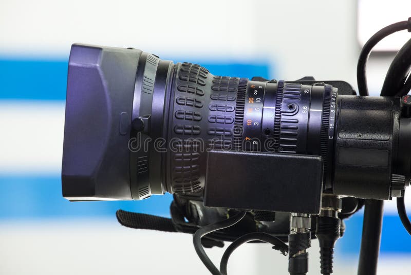 Video Camera Lens - Recording a Show in a TV Studio Stock Photo - Image ...