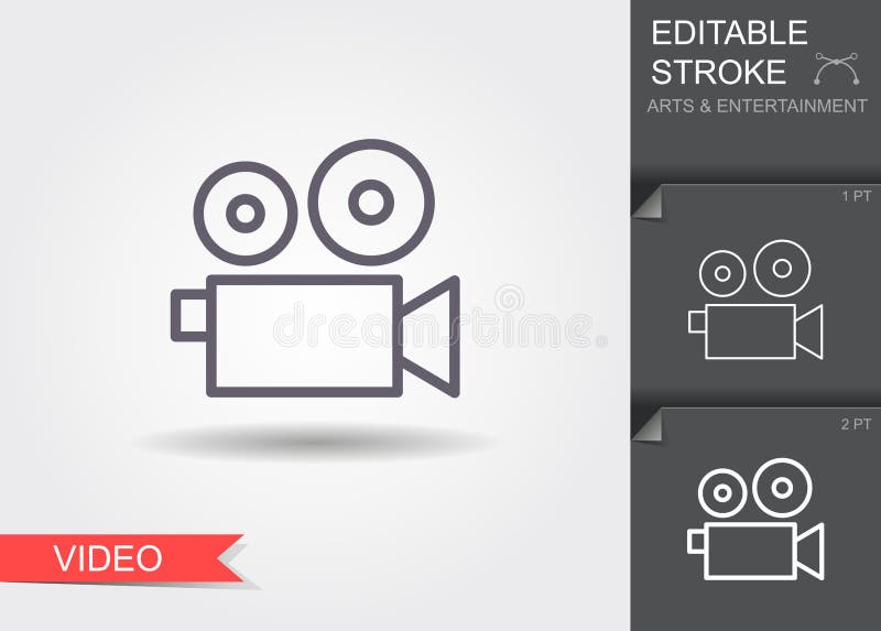 Video Camera. Line Icon with Editable Stroke Stock Vector ...