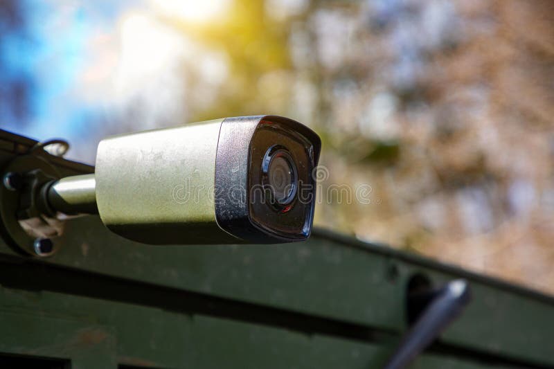 A Video Camera on a Military Vehicle for Review and Surveillance Stock ...
