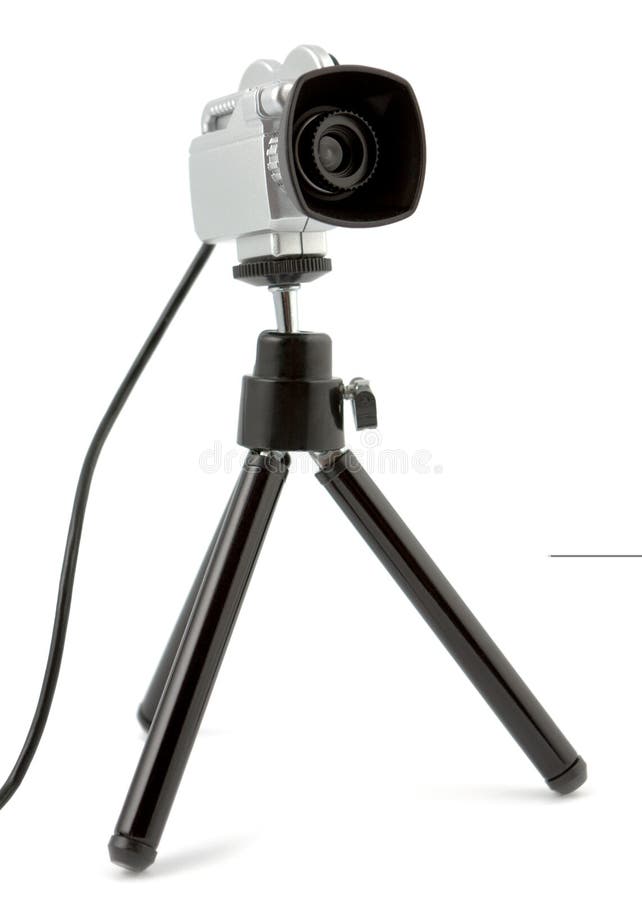 Video Camera Mounted on Tripod Stock Photo - Image of television, shoot ...