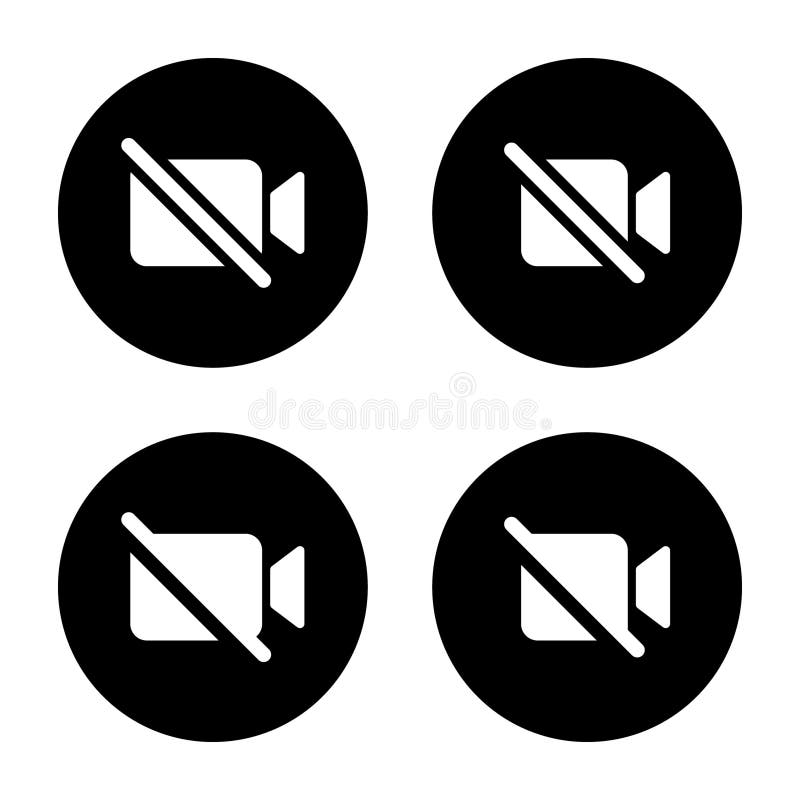 Video Camera Off Icon Set. No Videos Concept Stock Vector ...