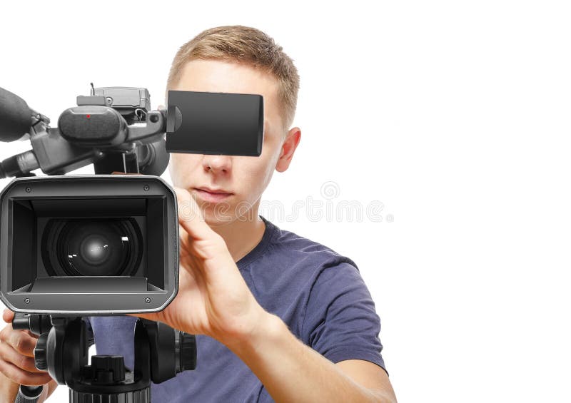 Professional Digital Video Camera. Stock Image - Image of objective ...