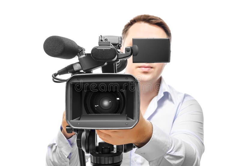 Professional Digital Video Camera. Stock Image - Image of objective ...