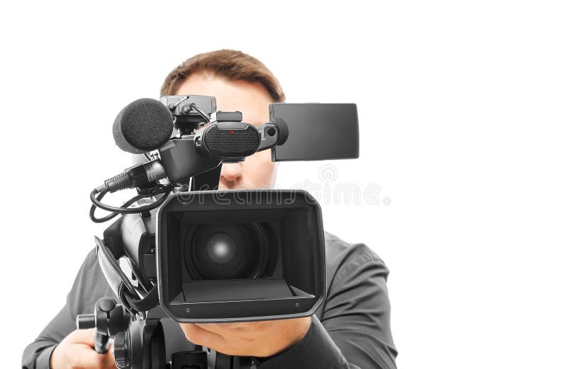 Professional Digital Video Camera. Stock Image - Image of objective ...