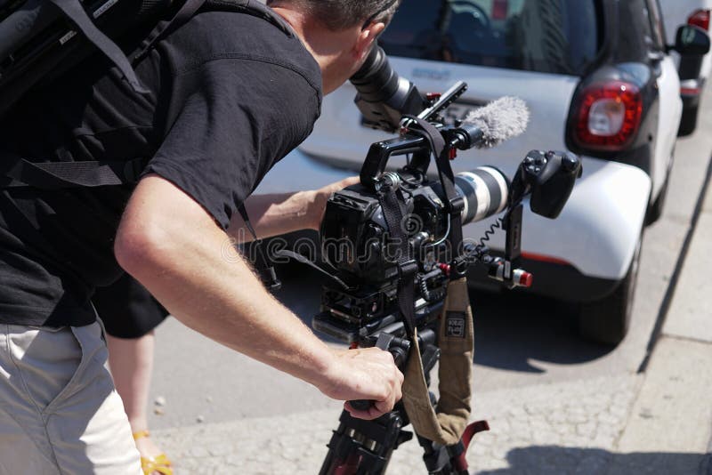 Cameraman at work stock photo. Image of media, indoors - 17457226