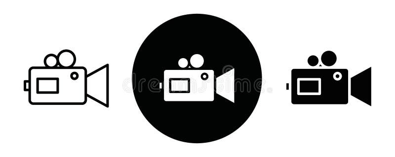 Video Camera Outline Icon Collection or Set. Video Camera Thin Vector ...