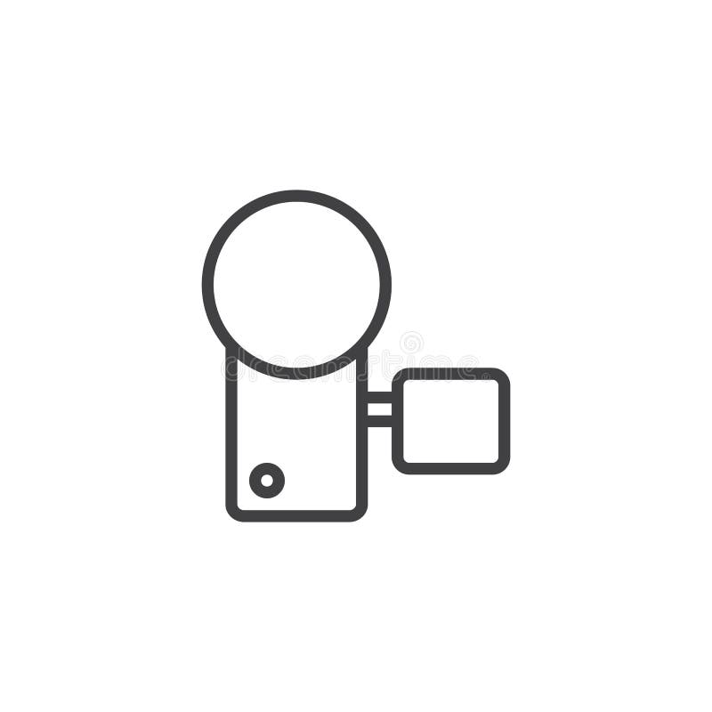 Video camera outline icon stock vector. Illustration of camcorder ...
