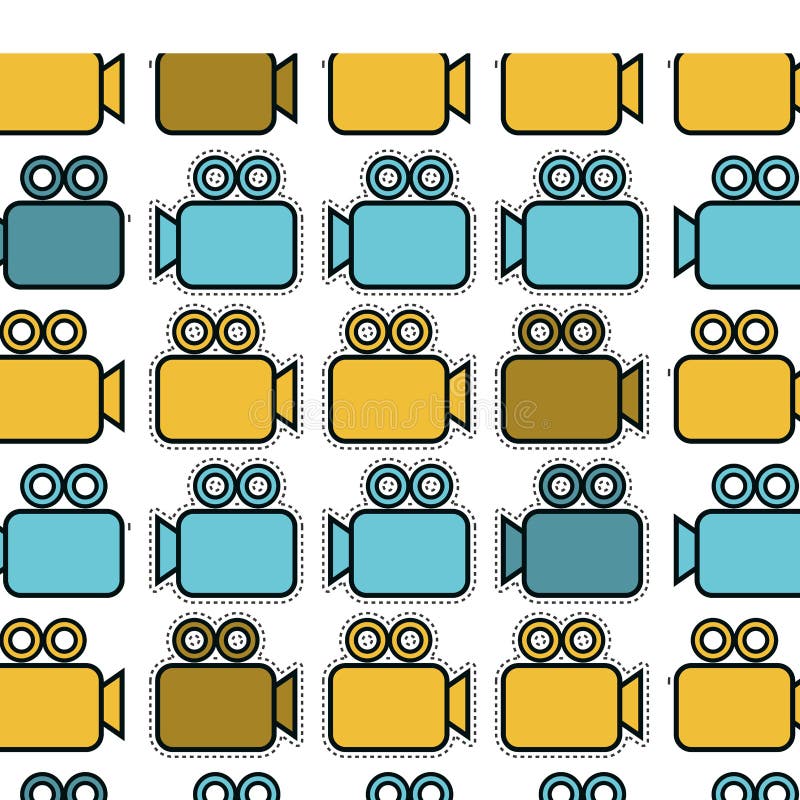 Video Camera Pattern Isolated Icon Stock Illustration - Illustration of ...