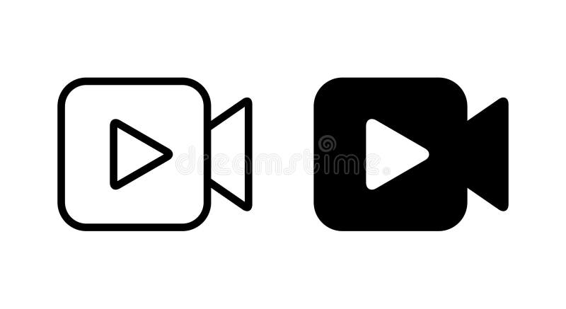 Video Camera with Play Button Icon in Generic Design Stock Illustration ...