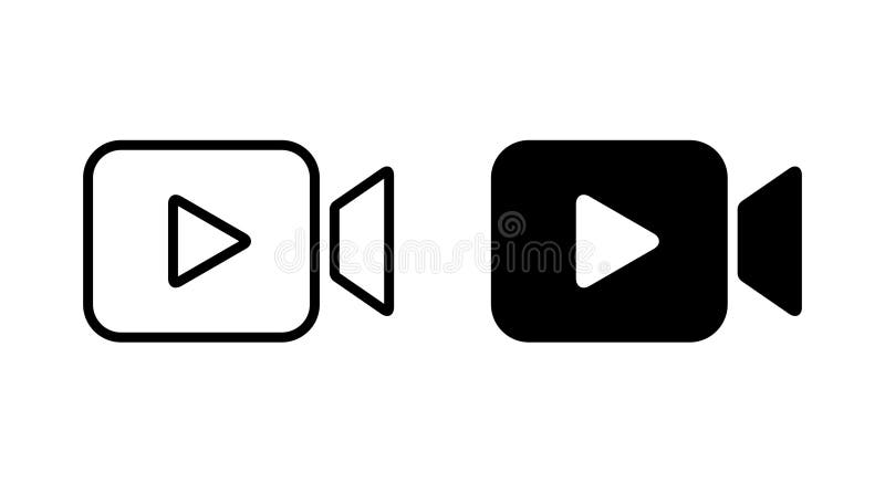 Video Camera with Play Button Icon in Generic Style Stock Illustration ...