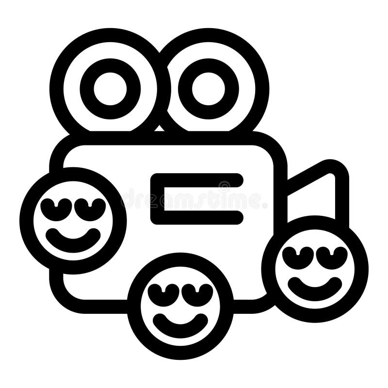 Video Camera is Recording Positive Feedback with Happy Emoticons Stock ...