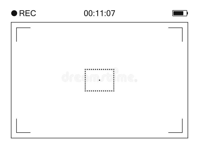 Video Camera Recording Viewfinder. Vector Illustration of Video Filming ...