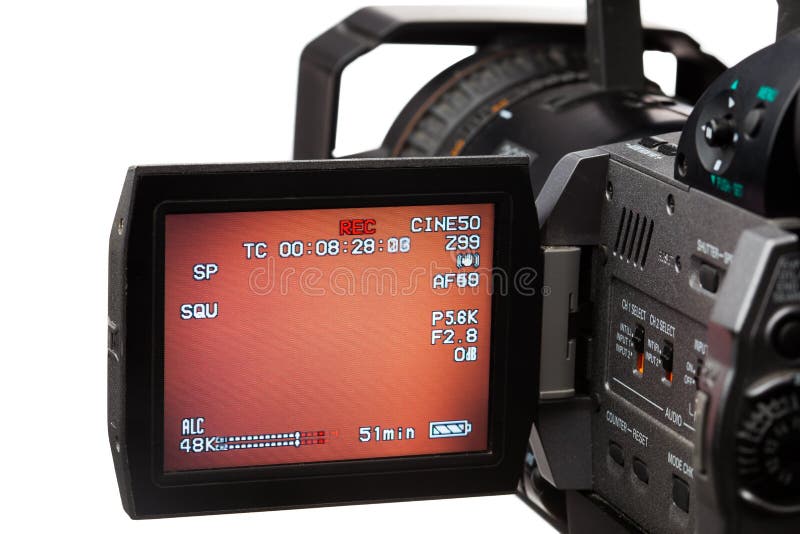 Video camera with screen stock image. Image of object - 36554481