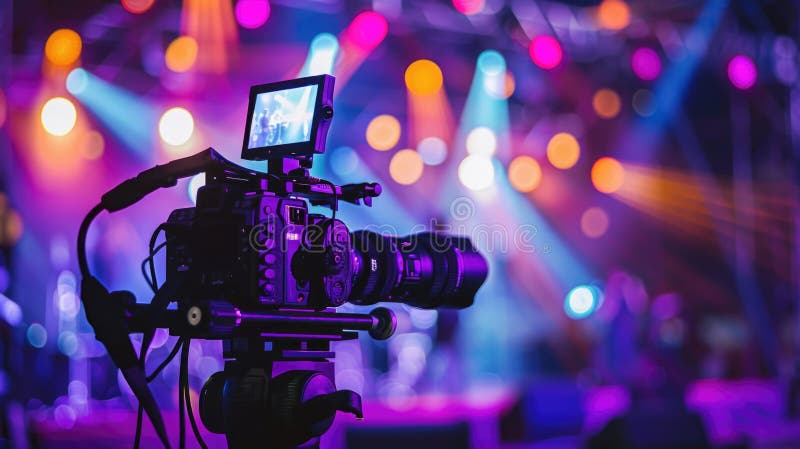 A Video Camera Set Up in Front of a Stage. Ideal for Multimedia ...