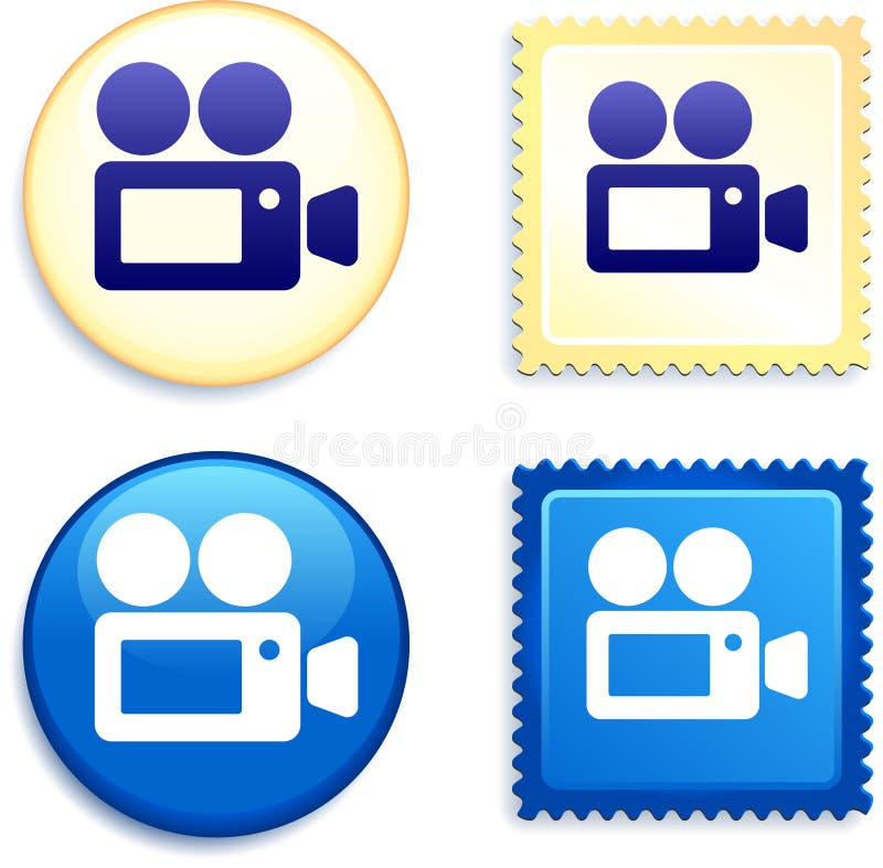 Video Camera on Stamp and Button Stock Illustration - Illustration of ...