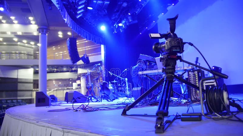 Blue Stage Lighting - Working Show Stock Footage - Video of theater ...