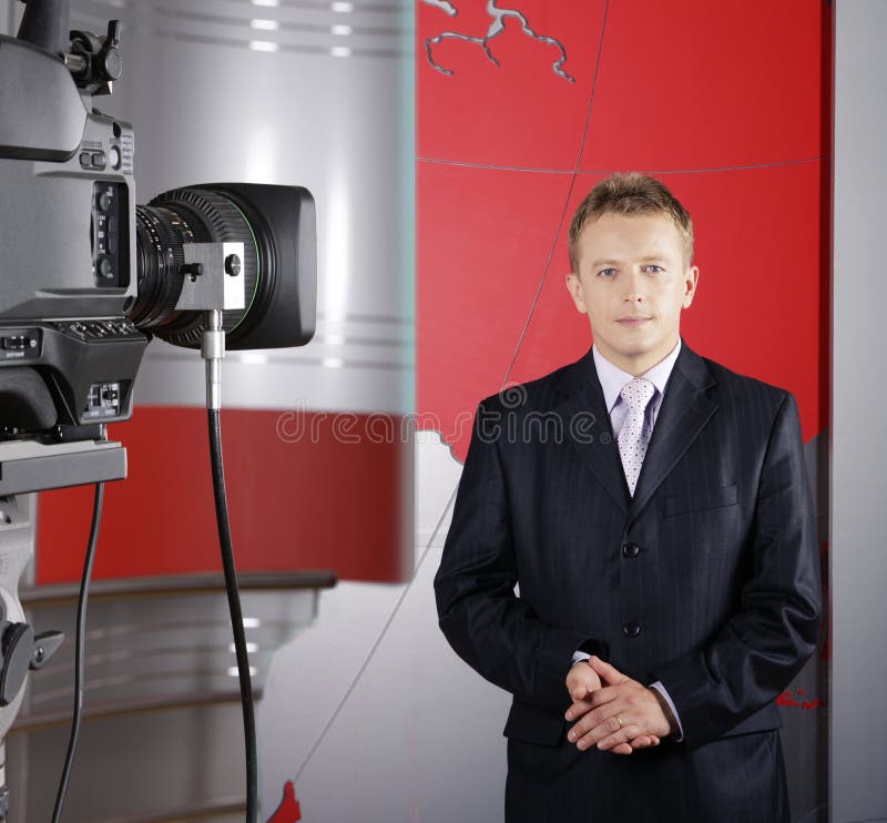 TV News reporter stock image. Image of broadcasting, commercial - 35681985
