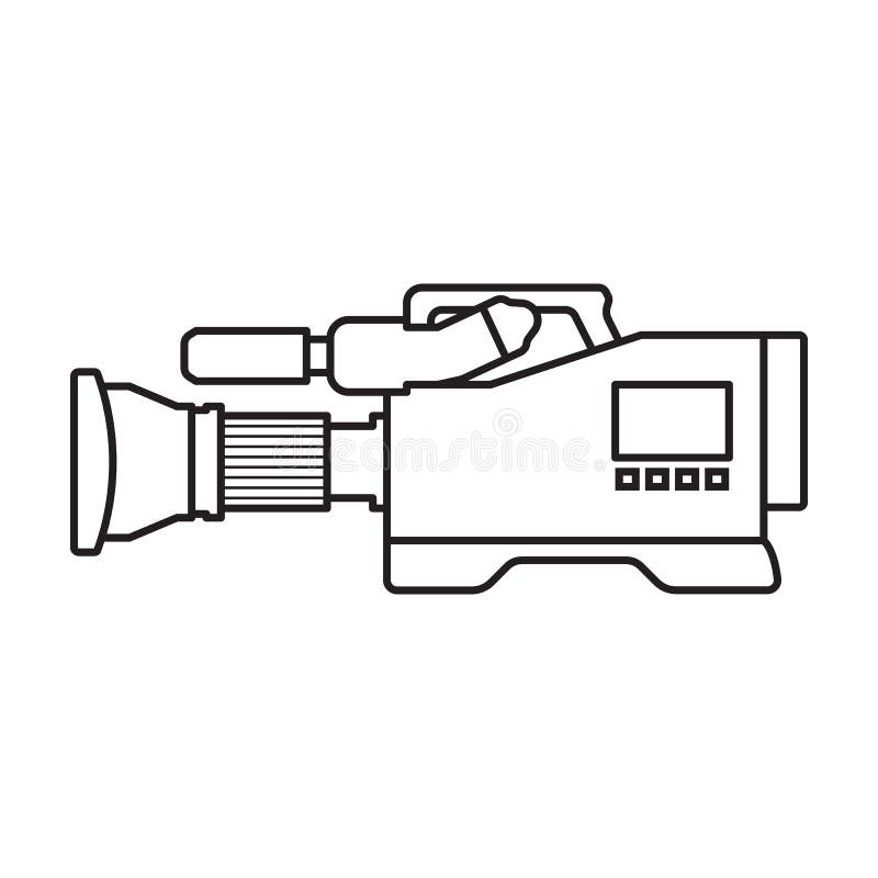 Video Camera Vector Icon.Outline Vector Icon Isolated on White ...