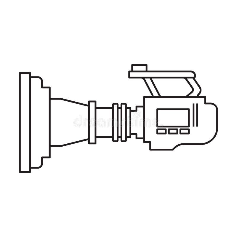 Video Camera Vector Icon.Outline Vector Icon Isolated on White ...