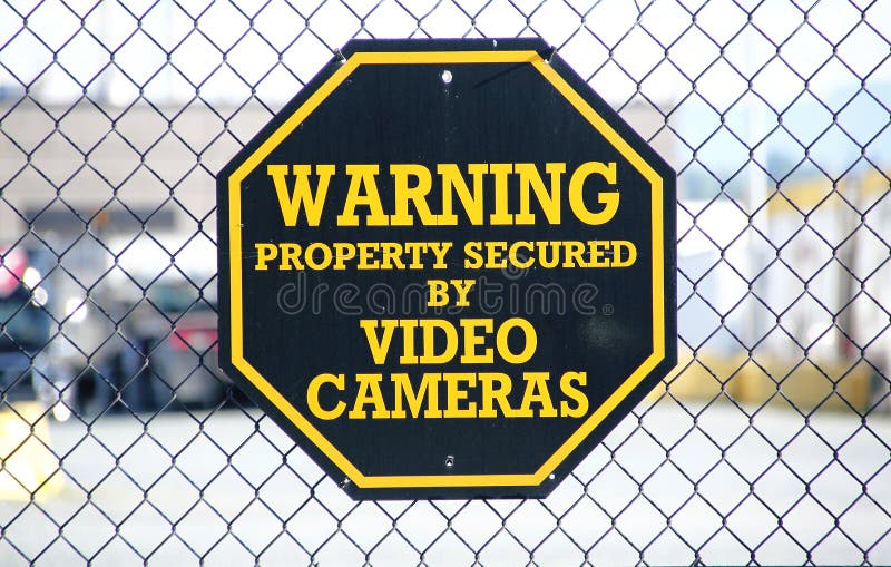 Video Camera Warning stock photo. Image of surveillance - 53358658