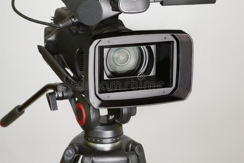 Video Camera on a White Background with a Wide Lens. Stock Image ...