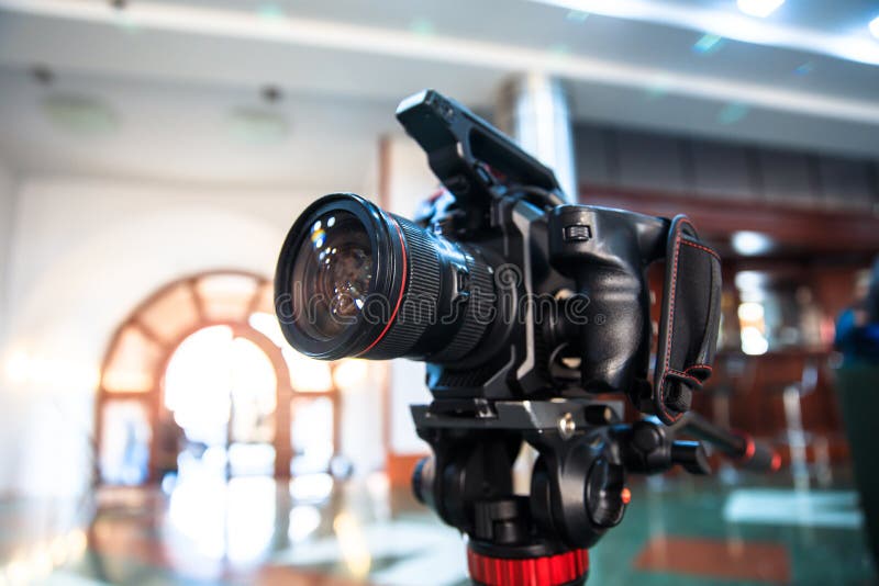 Video Camera Working for Broadcast Stock Image - Image of modern, zoom ...