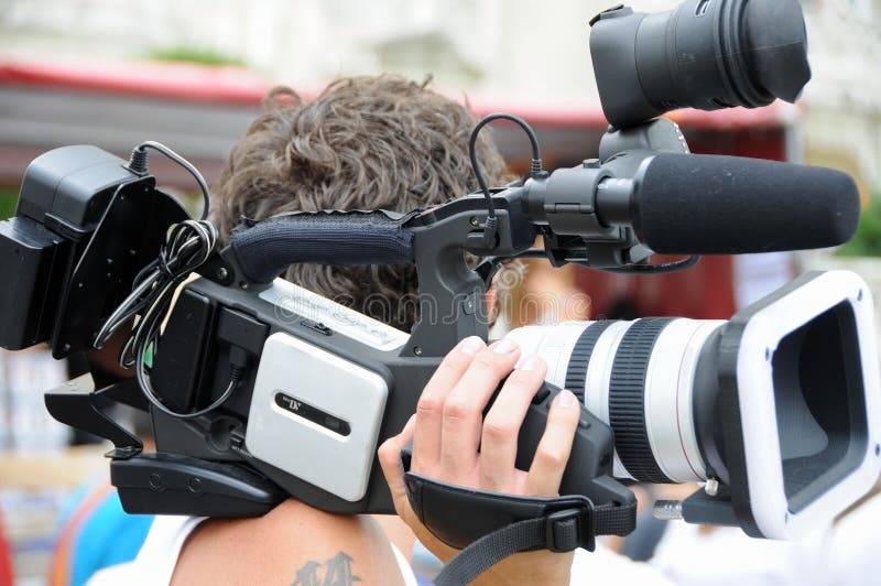 Video cameraman stock image. Image of multimedia, film - 5829431