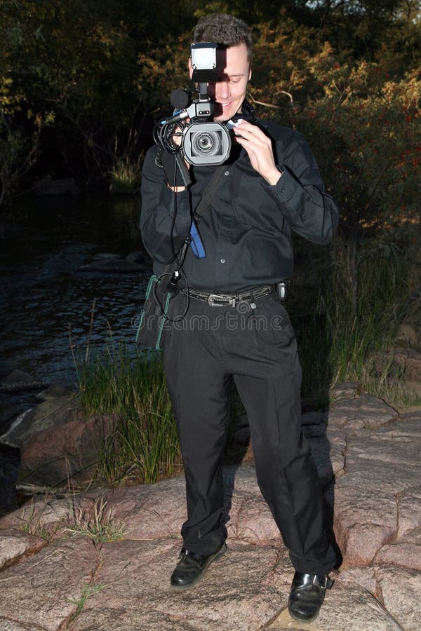 Video Cameraman stock image. Image of focus, working, manufacture - 891999