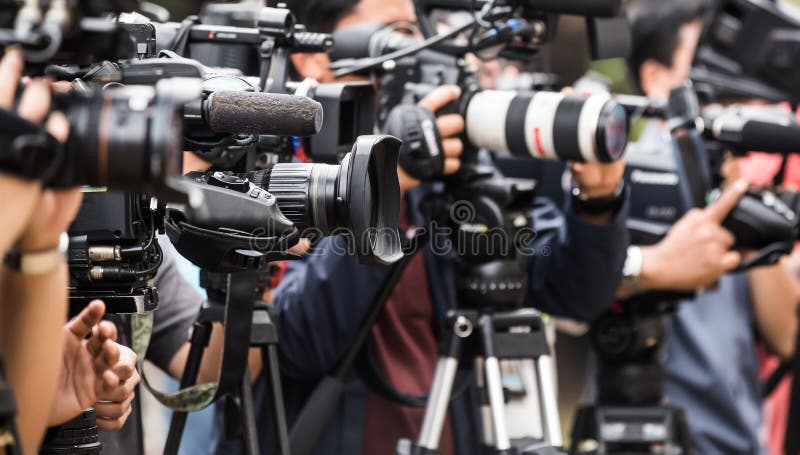 Video Cameras Operator Working with Professional Equipment Stock Image ...