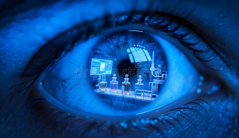 Blue Digital Vision: High-Tech Eye Gazing Stock Video - Video of high ...