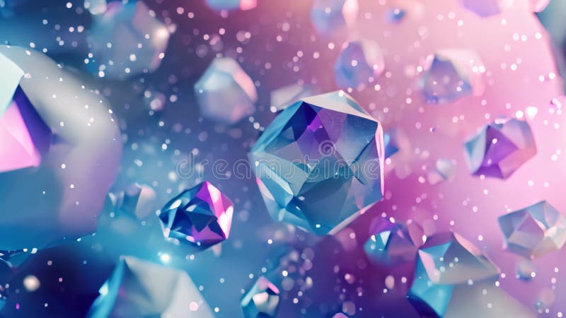 A Video Capturing a Multitude of Blue Crystals Suspended in Mid-air ...