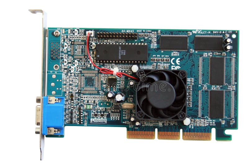 Desktop Computer PCI Express Graphics Card Stock Image - Image of hdmi ...