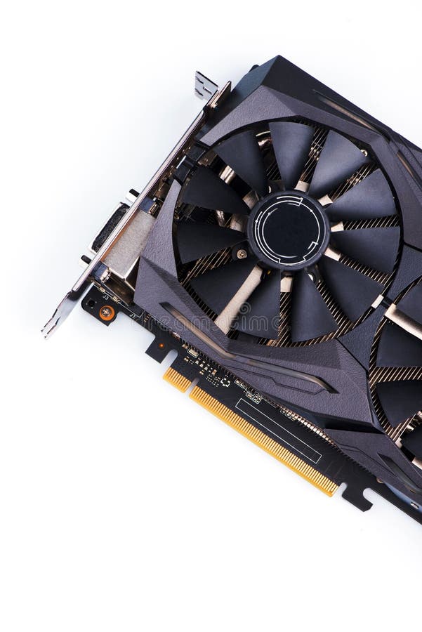 Video Card Close Up. Computer Graphics Card. Video Card Cooling Stock ...
