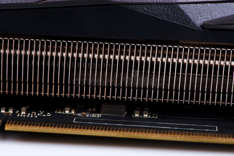 Video Card Close Up. Computer Graphics Card. Video Card Cooling Stock ...