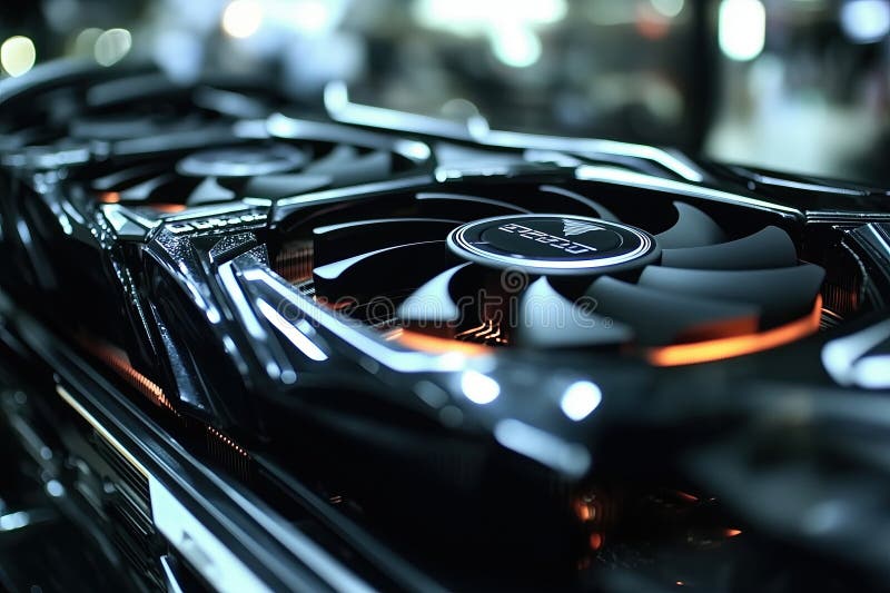 Video Card Cooler. Visualization of Mining Stock Photo - Image of ...