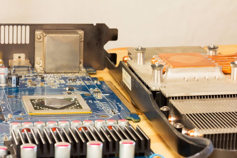 Video Card in an Exploded View a Close-up Stock Image - Image of ...