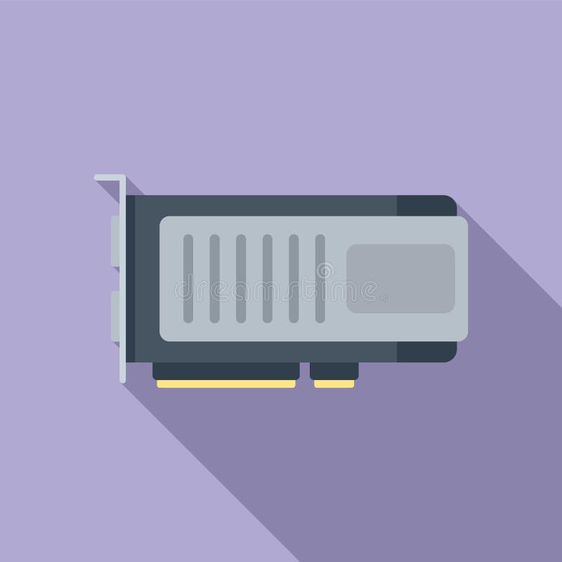 Video Card Icon Flat Vector. Pc Gpu Stock Illustration - Illustration ...