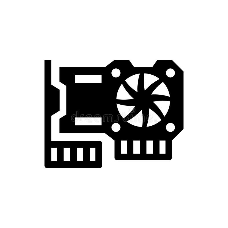 Video card icon stock vector. Illustration of illustrations - 223996380