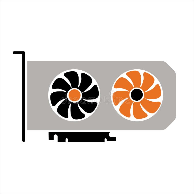 Video Card Icon on a White Background. Vector Illustration Stock ...