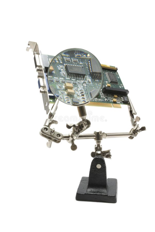 Video card inspection stock photo. Image of support, white - 5391576