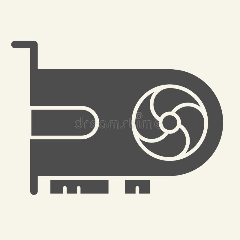 Video Card Solid Icon. Gpu Vector Illustration Isolated on White Stock ...